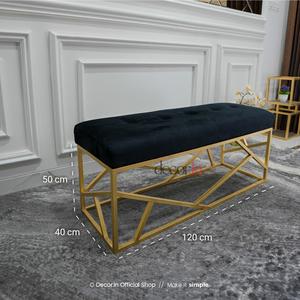 Jual Sofa Bench Besi Gold Minimalis Aesthetic Stoll Puff Bench Panjang ...