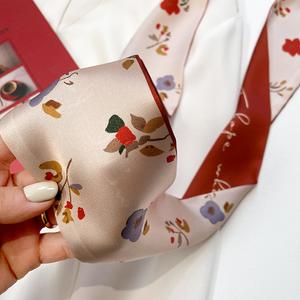 Jual SYAL PANJANG VARIAN HIJAU MERAH KUNING SELENDANG SATIN SILK SCARF ...