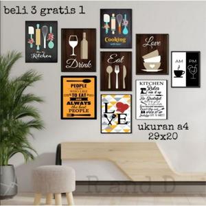Jual Poster dapur gambar sendok, hiasan dinding dekorasi bingkai foto ...