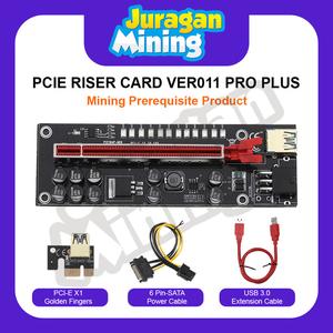 Jual Riser PCIE Card 011 Pro Plus V011, 12 LED 10 Kapasitor 6 Pin Mining - Kota Medan - PLAZA IT ...