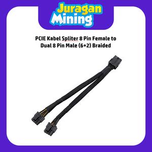 Jual PCIE Kabel Spliter 8 Pin Female to Dual 8 Pin Male (6+2) Braided ...
