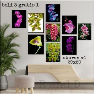 Jual Poster gambar bunga anggrek,hiasan dinding dekorasi bingkai foto ...
