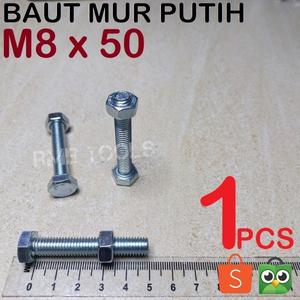 Jual Baut Mur Putih Hex M8x50 5cm Besi Galvanis BMP Hexagon Kunci 13 M8 - Kota Tangerang Selatan ...