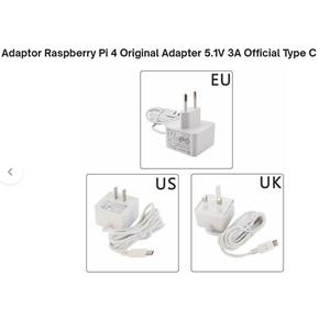 Jual Adaptor Raspberry Pi 4 Original Adapter 5.1V 3A Official Type C ...