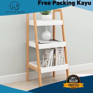 Jual Rak Buku Rak Serbaguna Desain Minimalis Aesthetic Warna Natural ...