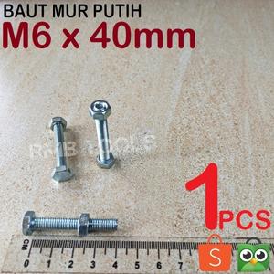Jual Baut Mur Putih Hex M6x40 4cm Besi Galvanis BMP Hexagon Kunci 10 M6 - Kota Tangerang Selatan ...