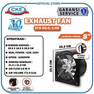 Jual Exhaust Fan Dinding 8 Inch Booster Fan Wall Duct Kipas Booster - 8 ...