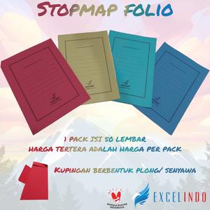 Jual (1 PACK/50 LEMBAR) Stopmap Folio Map Kertas ukuran F4 isi 50 lembar - Merah - Kota Medan ...