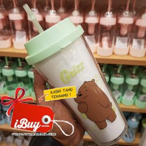 Jual Miniso Grizzly We Bare Bears Botol Minum plastik tumbler With ...
