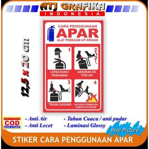 Jual TERBARU Stiker Cara Penggunaan Apar Sticker Petunjuk Alat Pemadam ...