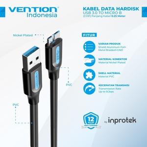 Jual Kabel Data USB 3.0 AM Micro B Hardisk Vention COP 1,5 meter ...