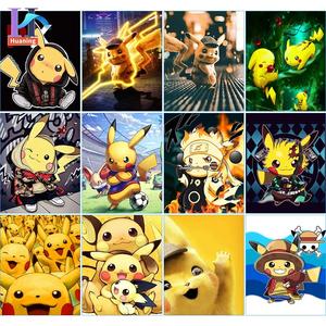 Jual Lukisan DIY dengan Angka Anime Lucu Pokemon Gambar Akrilik Lukisan ...