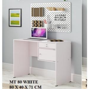 Jual [BERKELAS] MEJA KANTOR PUTIH / MEJA KERJA PUTIH / MEJA TULIS PUTIH ...