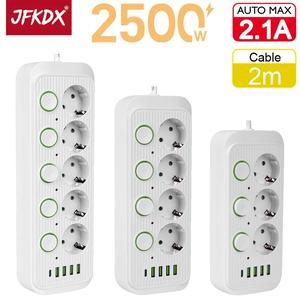 Jual EU Plug Multitap Power Strip AC Outlets Electrical Socket ...