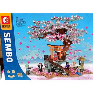 Jual Sembo Block 601076 Japanese Cherry Blossom Season Sakura Street ...