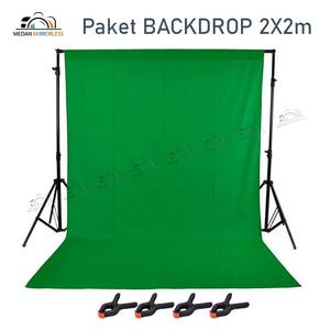 Jual Paket Background Backdrop Studio Photo 2x2M GREEN Screen - Foto ...