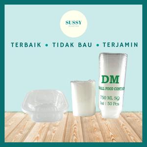 Jual Thinwall DM 750 ML PERSEGI SQUARE + TUTUP / KOTAK MAKAN PLASTIK ...