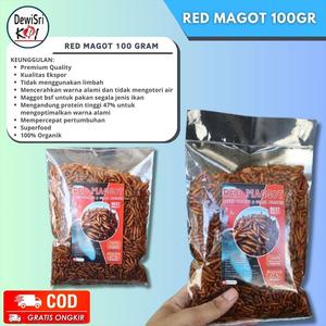 Jual Red Maggot Super Growth Color Boster Pakan Ikan Koi / Arwana ...