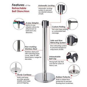 Jual Standing Barrier Tiang Antrian Hitam Railing Stand - Kota ...