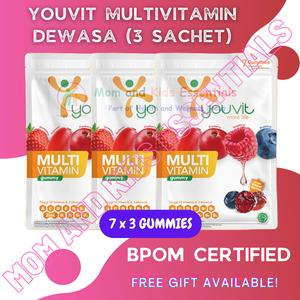 Jual YOUVIT MULTIVITAMIN DEWASA 1/2 BOX 3 SACHET 21 GUMMIES GUMMY YOU ...