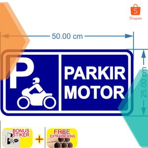 Jual Rambu Papan Sign PARKIR MOTOR Plat Aluminium 50x25 cm Keren - Kota ...