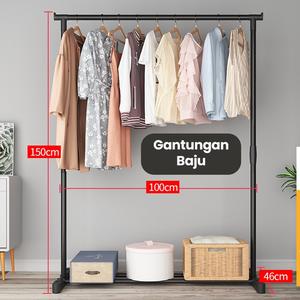Jual INASO Stand Hanger Gawang Besi Jemuran Baju Stand Hanger Display ...