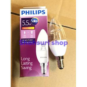Jual LAMPU PHILIPS LED CANDLE E14 5 5 W WATT 5 5W LILIN WARM WHITE ...