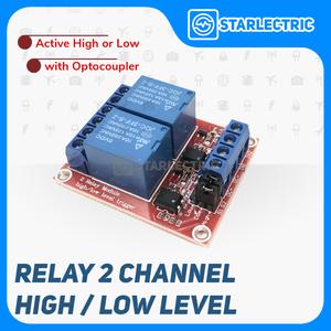 Jual Module Relay 2 Channel 5V Active High or Low Trigger Optocoupler ...