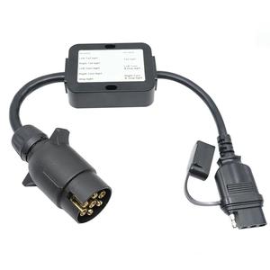 Jual CAR Trailer Connector European 7-pin To US 4-pin Flat Pin Plug ...