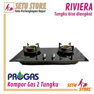 Jual Kompor tanam kaca gas LPG Progas Riviera 2 tungku bisa diangkat sudah - Jakarta Utara ...
