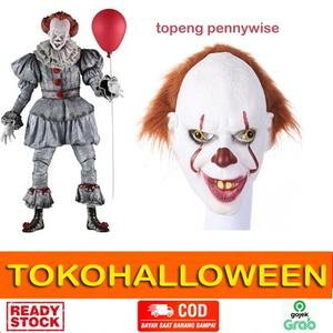 Jual topeng pennywise badut it clown horror mask halloween party - Kota ...