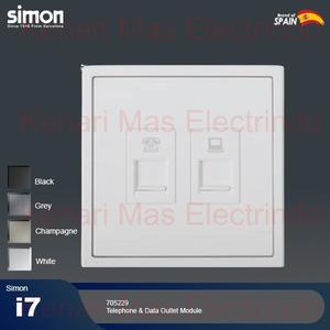 Jual SIMON i7 Telephone & Data Outlet Module 705229 - White - Jakarta ...