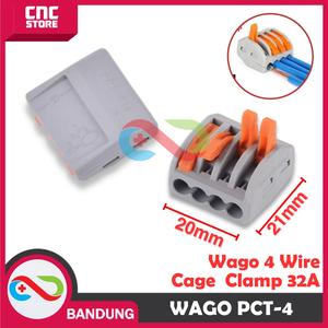 Jual WAGO 4 WIRE PARALEL TERMINAL BLOCK LEVER CAGE CLAMP PCT-4 kyj ...