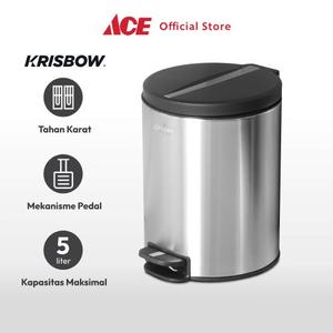Jual Krisbow 5 Ltr Tempat Sampah Stainless Tong Sampah Pedal Dengan ...