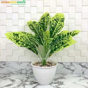 Jual Pohon Daun Sri Rejeki X12 Artificial Hijau Pot Tawon Putih Plastik ...