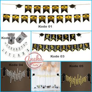 Jual baner wisuda congratulations / banner graduation / bunting flag ...