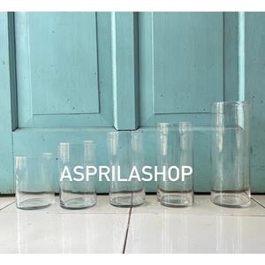 Jual Vas kaca silinder vase bunga tabung kaca bening diameter 9cm ...