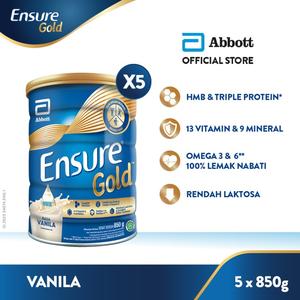 Jual Ensure Gold HMB Vanila 850g x 5 - Susu Nutrisi Dewasa Rendah Laktosa - Jakarta Utara ...