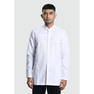 Promo MOC Kemeja Koko Lengan Panjang Pria Modern Fit TORQO 2 - WHITE ...