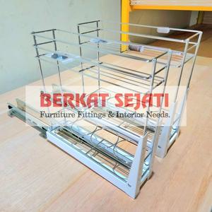 Jual RAK BOTOL TARIK 2 SUSUN BUMBU GELAS KITCHEN DAPUR LEBAR 15 ATAU 20 ...
