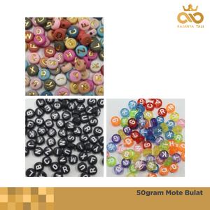 Jual 50gram Mote BULAT Alfabet / Abjad / Huruf / Abjat - 5.bulat putih ...