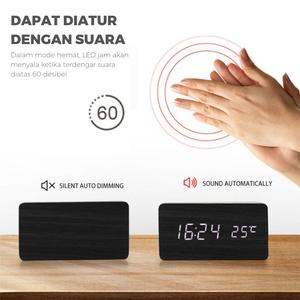 Jual Jam Kayu / Jam Meja Kayu Digital Led / Digital Jam Led / Jam ...