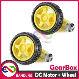 Jual bagus [cnc] roda motor dc gear box set smart car 1:48 diy arduino ...