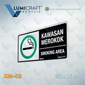 Jual Kawasan Merokok / Smoking Area Sign Akrilik 32 x 16 cm Besar | KM ...