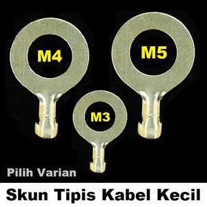 Jual Ring Skun Tipis Socket Terminal Soket Bulat Kabel Kecil Baut M3 M4 ...