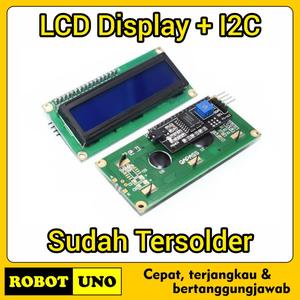 Jual LCD 16x2 1602 Plus I2C LCD Character Display Biru LCD Karakter 5V ...