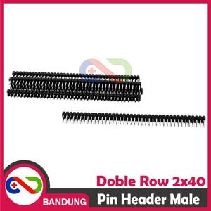 Jual terbaru pin header male strip double row 2x40 2.54mm black hitam ...