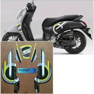 Jual Striping original Honda Scoopy Sporty silver hitam Lis hijau 2023 ...