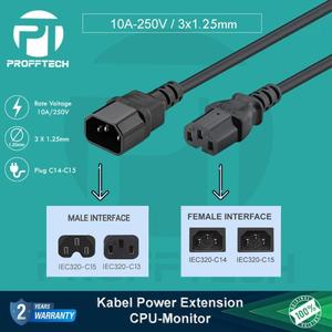 Jual Kabel Power CPU Extension male-female C15-C14 1.5m 2m 3m 5m - 3 ...