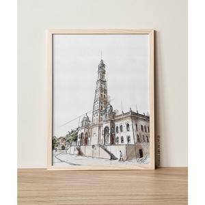 Jual Hiasan Dinding Islam - Lukisan Sketsa Watercolor Masjid Al Muhdar ...